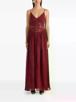 Manière De Voir Rosie Maxi Dress - Red