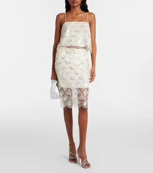 ROTATE BY BIRGER CHRISTENSEN Embellished Crop Top