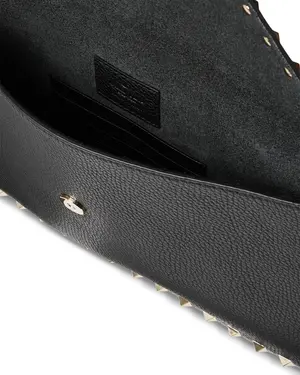 Valentino Garavani Large Studded Leather Flat Pouch - Black