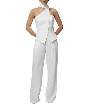JLUXLABEL Asymmetric Draped Scarf Top