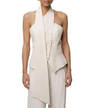 JLUXLABEL Asymmetric Draped Scarf Top