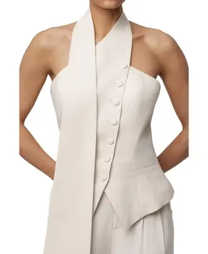 JLUXLABEL Asymmetric Draped Scarf Top