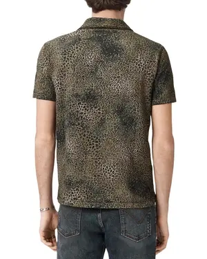 John Varvatos Perkins Short Sleeve Johnny Collar Polo With Animal Jacquard