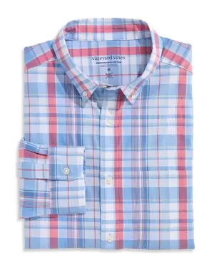 Vineyard Vines Firecracker Plaid Shirt - Lighthouse Red