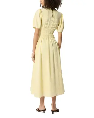 Whistles Gathered Textured Midi Dress