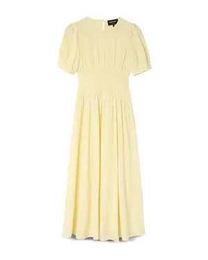 Whistles Gathered Textured Midi Dress