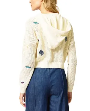 Central Park West Eden Palm Tree Mesh Cardigan