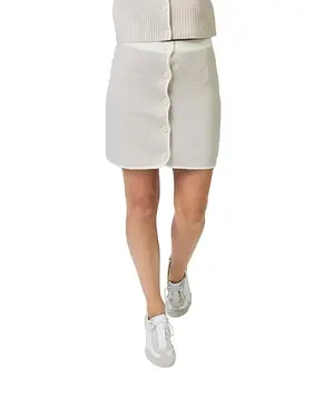 Central Park West Celeste Tweed Yarn Skirt - Sand