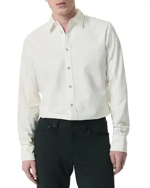 Rag & Bone Tomlin Stretch Dobby Button Front Shirt - White