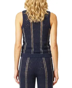 Central Park West Amber Knit Tank - Navy Blue