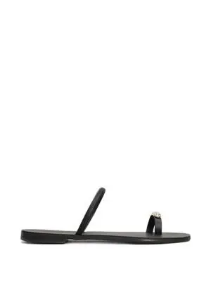 NICOLAS LAINAS Crystal Embellished Toe Strap Sandals