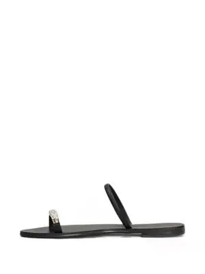 NICOLAS LAINAS Crystal Embellished Toe Strap Sandals