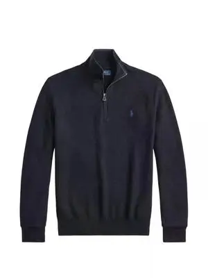 Polo Ralph Lauren Rib-knit Quarter-zip Sweater - Blue