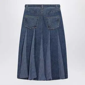 Sacai Denim Midi Skirt With Integrated Belt
