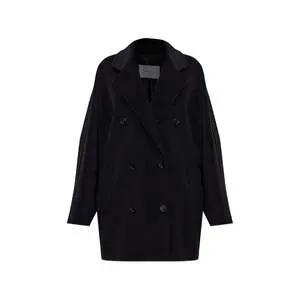 Max Mara Double Breasted Wool And Cashmere Coat - Black