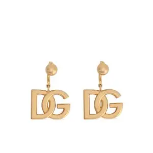Dolce & Gabbana Dolce & Gabbana Gold Brass Logo Drop Earrings Gold