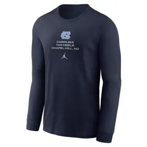 JORDAN North Carolina Sideline Brand Dri-fit College Long-sleeve T-shirt - Blue