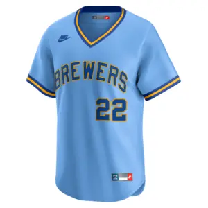 Nike Christian Yelich Milwaukee Brewers Cooperstown Dri-fit Mlb Limited Jersey - Blue