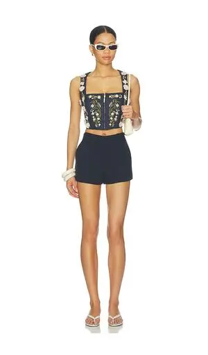 Agua Bendita Cornalina Valle Top In Navy
