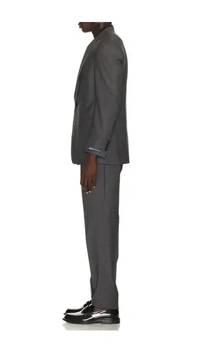 Polo Ralph Lauren 2-button Single Breasted Sharkskin 2-piece Suit In Grey