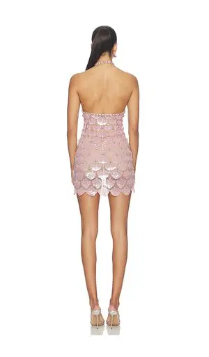 Retrofete Ninette Embroidered Mini Dress In Pink