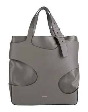 FERRAGAMO Calfskin Shopper Bag - Light Grey