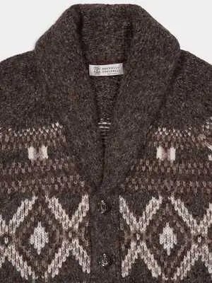 Brunello Cucinelli Geometric Jacquard Alpaca Blend Cardigan