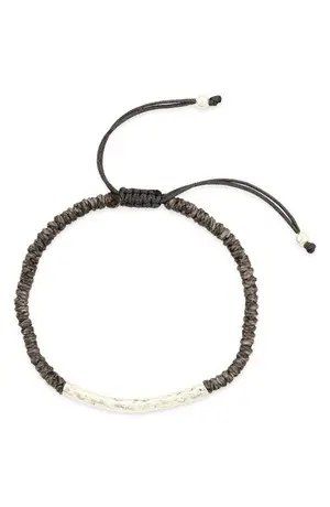 Caputo & Co Sterling Silver Hammered Tube Bracelet - Dark Grey