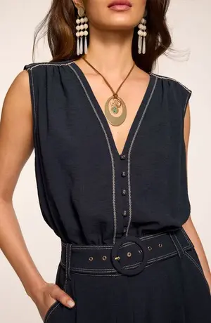 Ramy Brook Astrid Sleeveless Wide-leg Jumpsuit