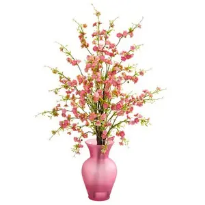 NEARLY NATURAL Cherry Blossom Artificial Arrangement In Rose Vase - Pink
