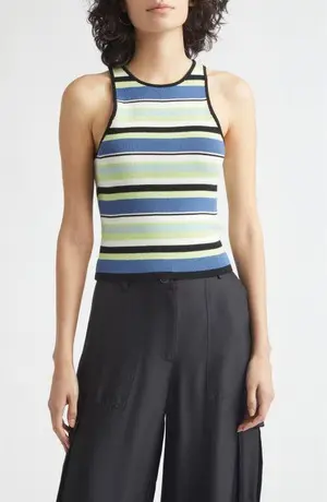 TOCCIN Avery Racerback Tank - Ocean/keylime Multi