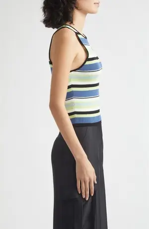 TOCCIN Avery Racerback Tank - Ocean/keylime Multi