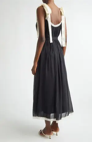 Zimmermann Roselight Lace Trim Cotton And Silk Blend Slipdress