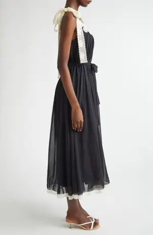 Zimmermann Roselight Lace Trim Cotton And Silk Blend Slipdress