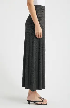 Loveappella Stripe Knit Maxi Skirt