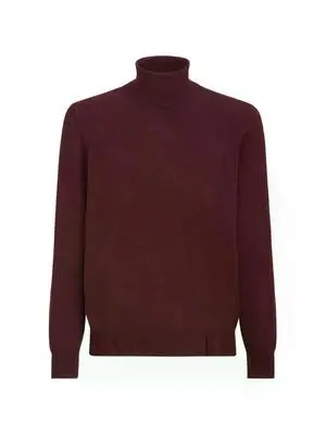 Brunello Cucinelli Mouliné Cashmere Turtleneck Sweater - Red