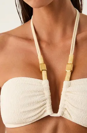 VIX PAULA HERMANNY Harper Carol Halter Bikini Top - White