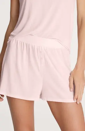 Tommy John Luxe Rib Pajama Shorts - Pink