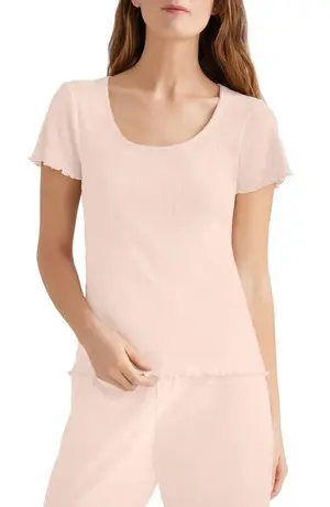 Tommy John Pointelle Rib Lounge T-shirt - Pink