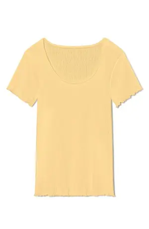 Tommy John Pointelle Rib Lounge T-shirt - Yellow