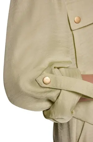 Donna Karan New York Roll-tab Sleeve Jacket With High-shine Snaps
