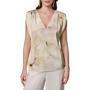 Donna Karan New York Print Cap Sleeve Top - Citrus Multi