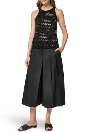 Donna Karan New York Hotfix Cotton Blend Sweater Vest - Black
