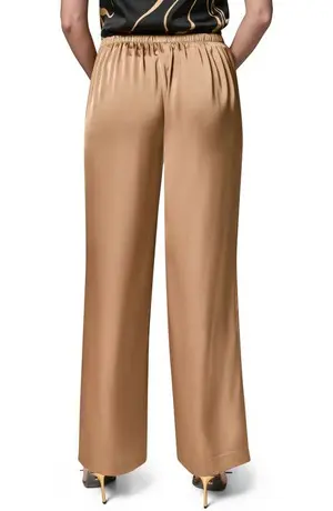 Donna Karan New York Wide Leg Satin Pants - Fawn