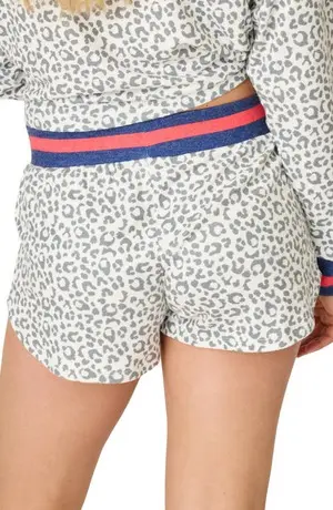 PJ Salvage Cats Meow Print Peached Jersey Pajamas Shorts