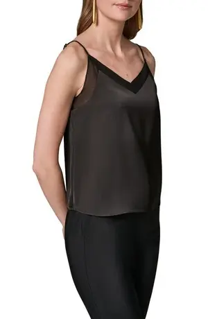 Donna Karan New York Mesh Trim Camisole - Black