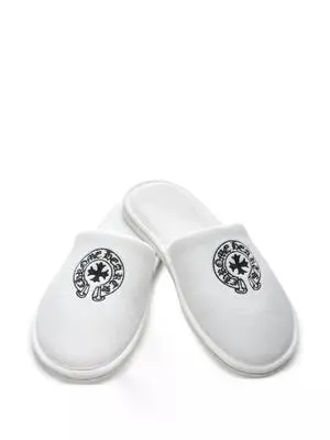 Chrome Hearts Embroidered Slippers - White