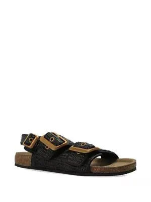 ALLSAINTS Staffa Woven Raffia Sandals - Black
