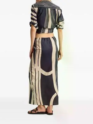Mare Di Latte Long Abstract Print Skirt