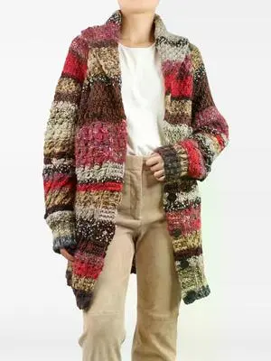 Dior Chunky Belted Cardigan - Red